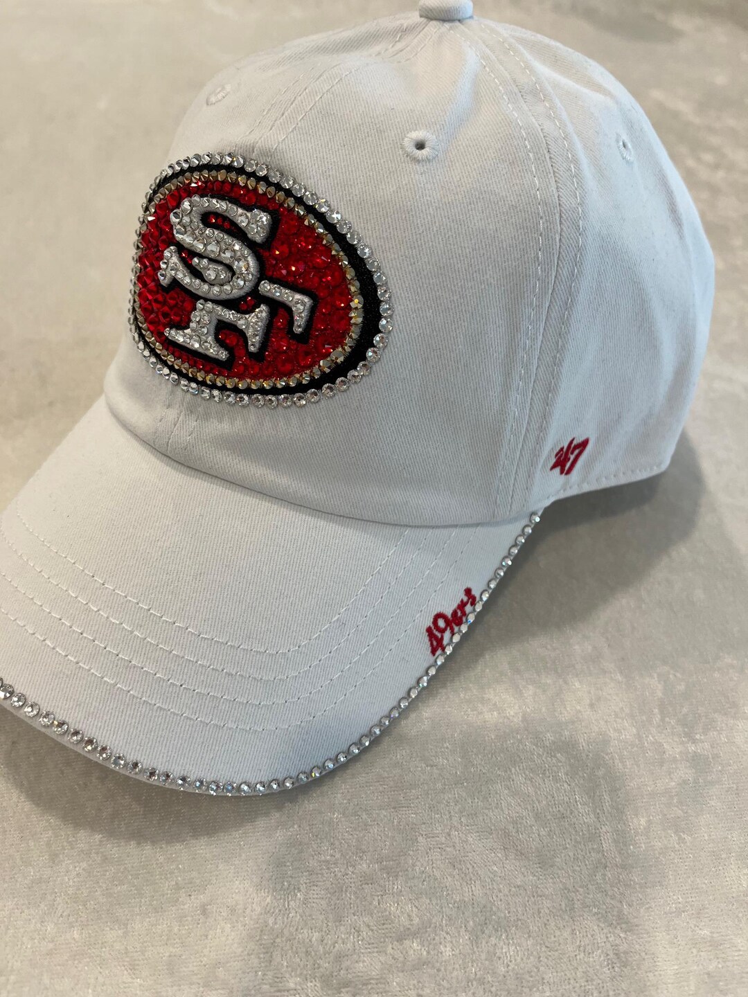 San Francisco 49ers Bling Hat: Hand-jeweled Swarovski Crystals + Visor ...