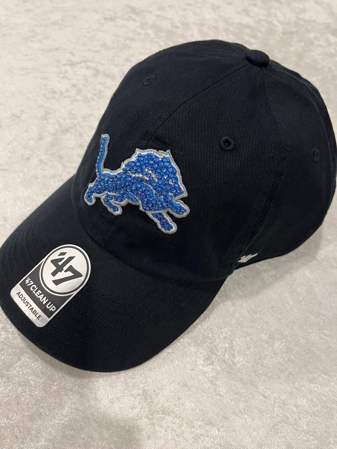 DETROIT LIONS Black Bling Hat: Hand-jeweled SWAROVSKI Crystals - Etsy