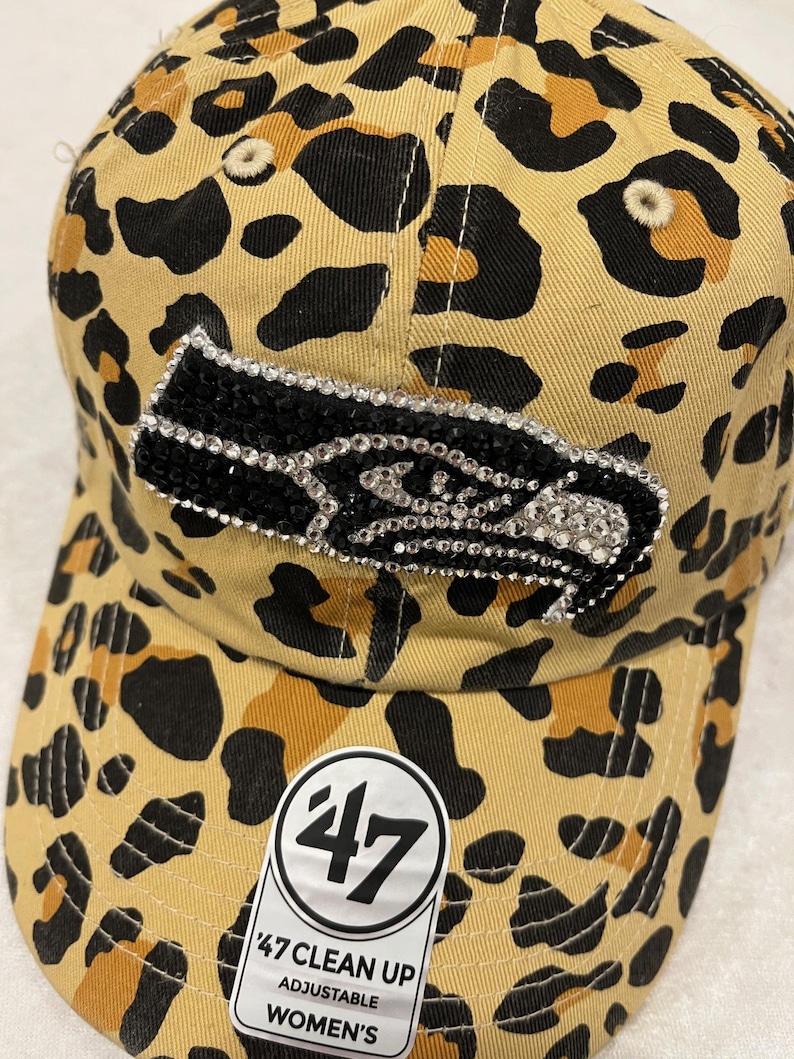 SEATTLE SEAHAWKS Leopard Rhinestone Bling Hat: Hand-jeweled With ...