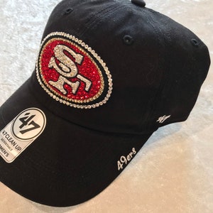 SF 49ers Black Bling Hat: Hand-jeweled With Swarovski Crystal - Etsy