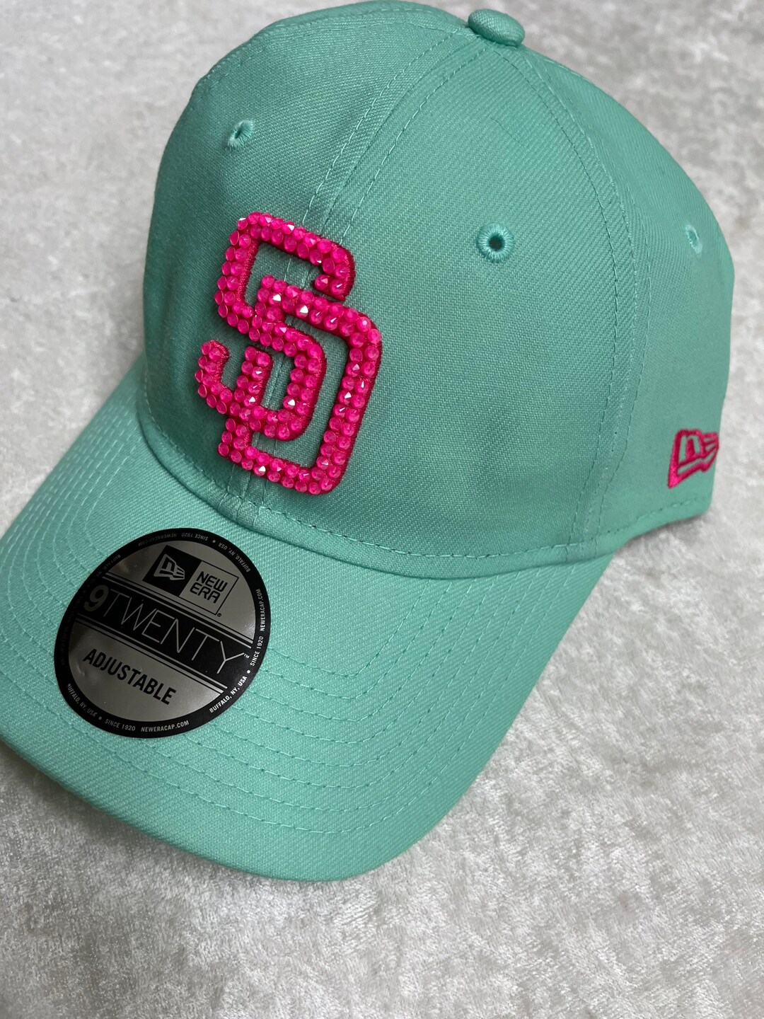 San Diego Padres Bling Hat :mint Green Hand-jeweled SWAROVSKI CRYSTALS ...