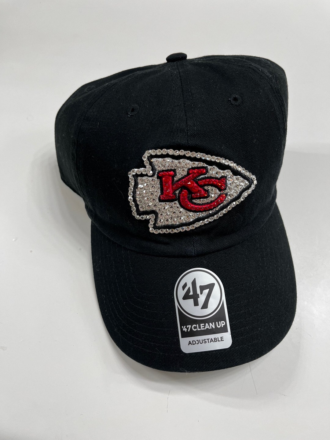 Kansas City CHIEFS Black Bling Hat: SWAROVSKI Crystal Hand-jeweled - Etsy