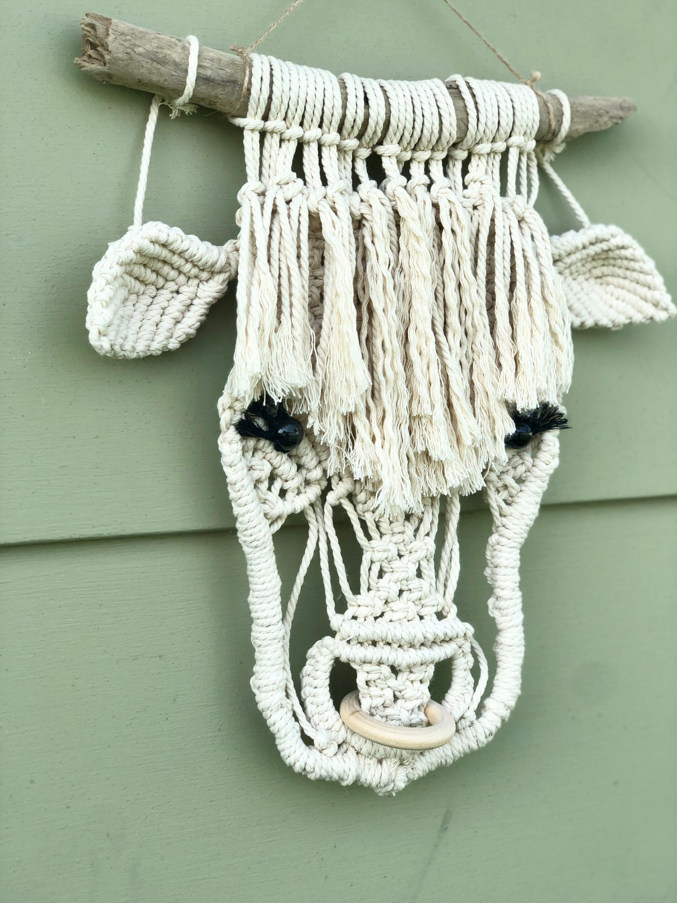 Macrame Cow Farm Decor Farmhouse Cow | Etsy