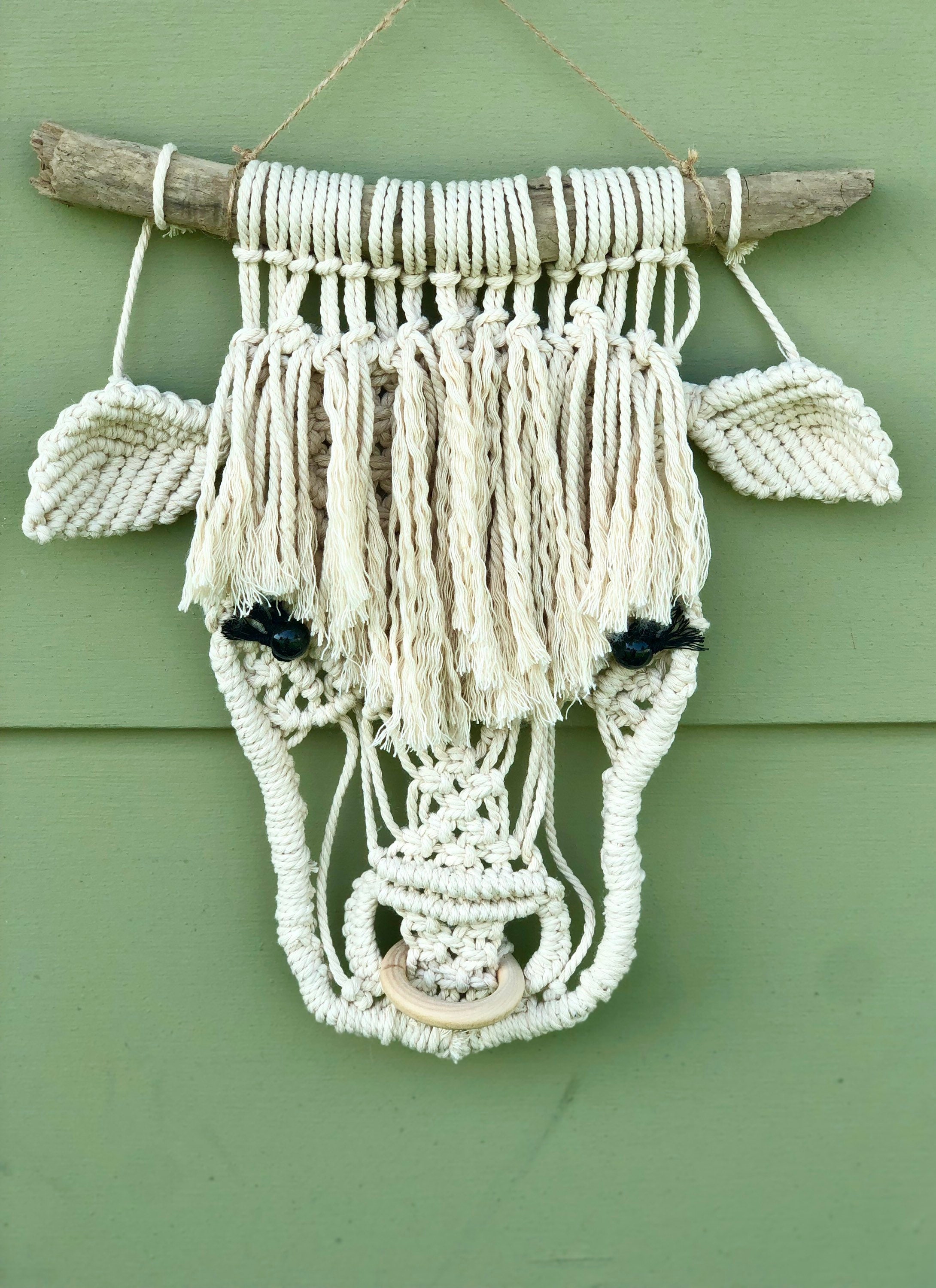 Macrame Cow Farm Decor Farmhouse Cow | Etsy