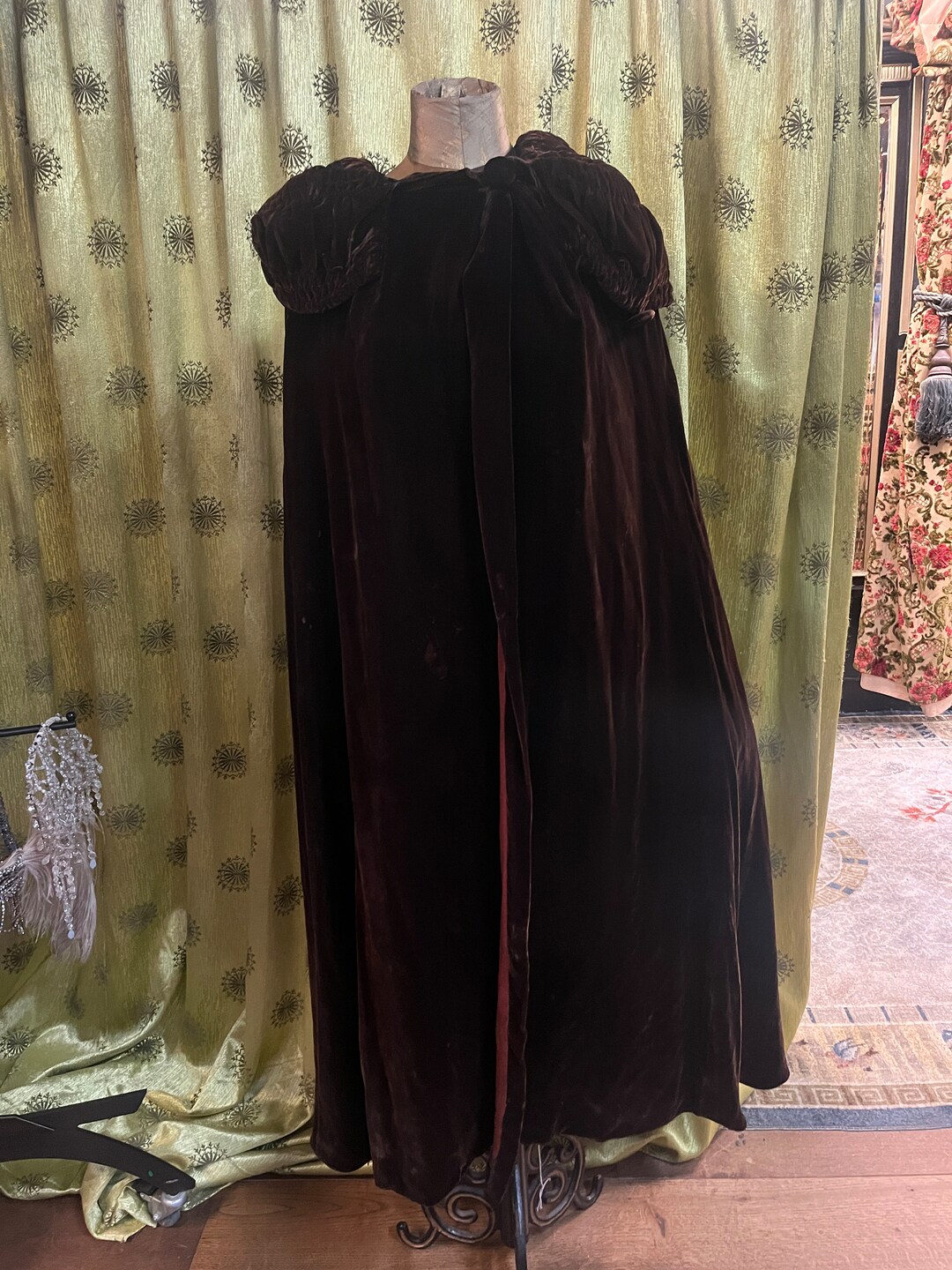 Brown Long Velvet Padded Cape - Etsy
