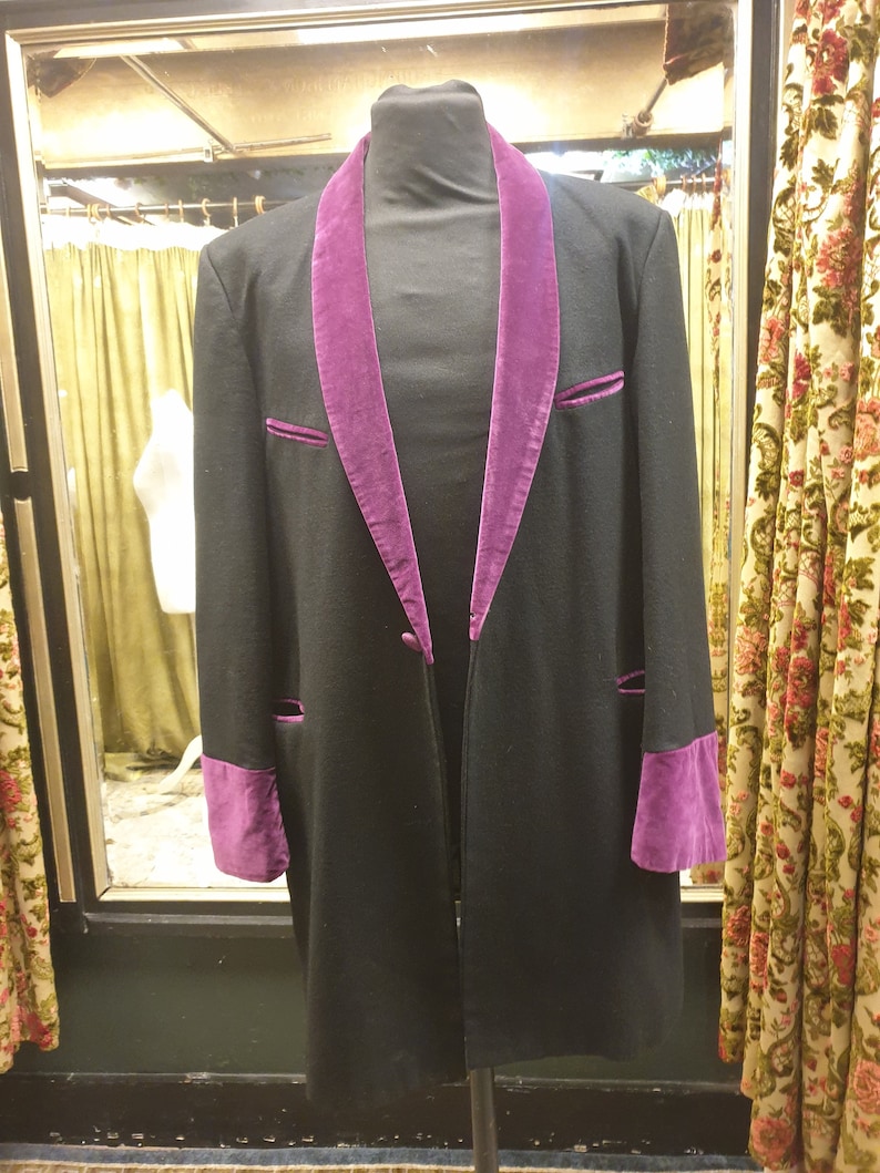 Black and Purple Teddy Boy Drape Jacket - Etsy