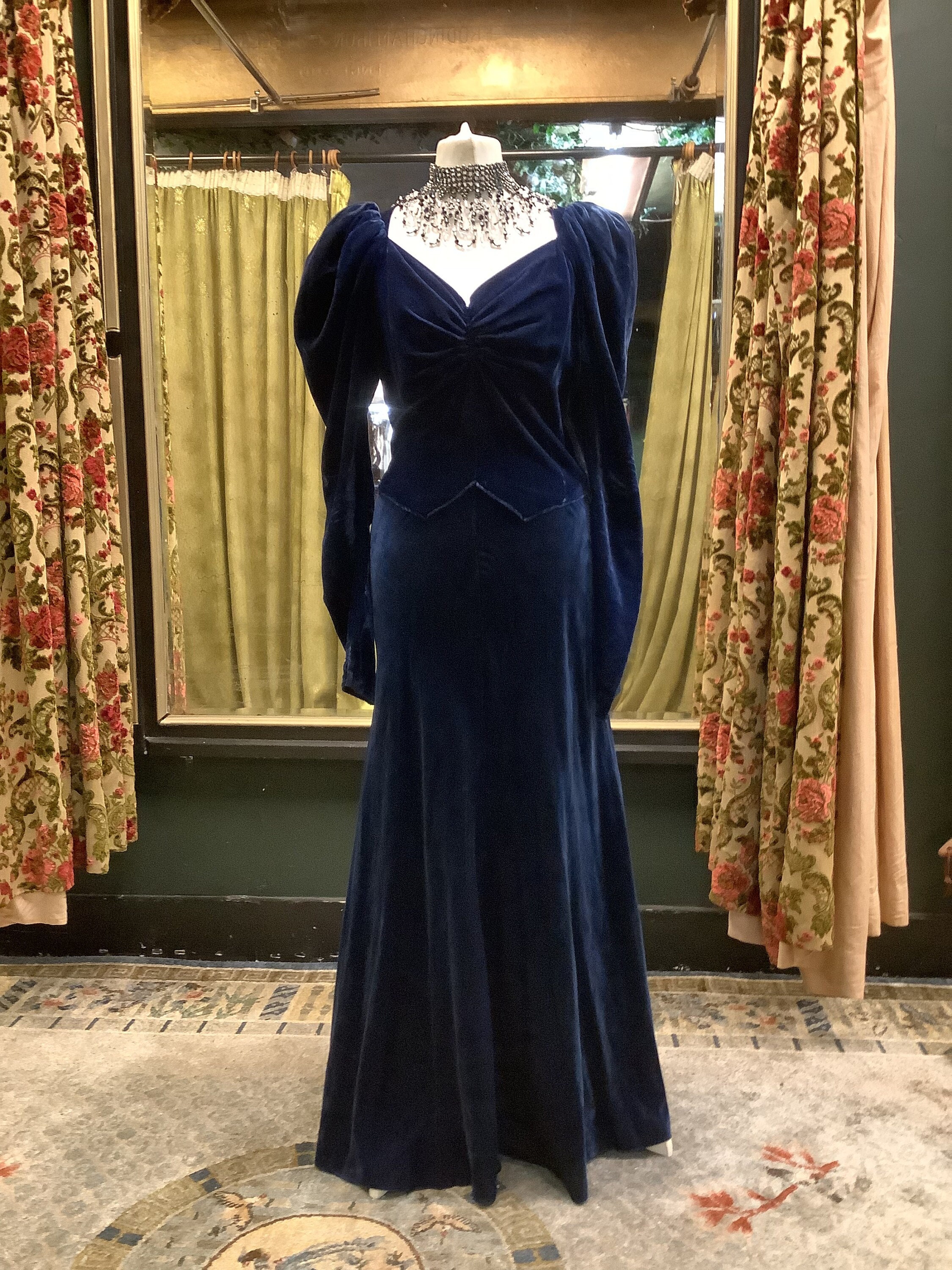 Blue Velvet Dress - Etsy