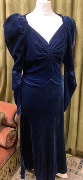 Blue Velvet Dress - Etsy