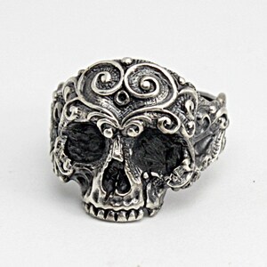 Silver Ring Sterling Silver Ring Skull Ring Heavy Metal Black - Etsy