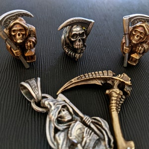 Grim Reaper Skull Beads Brass Bead Lanyard Bead Paracord Beads Keychain ...