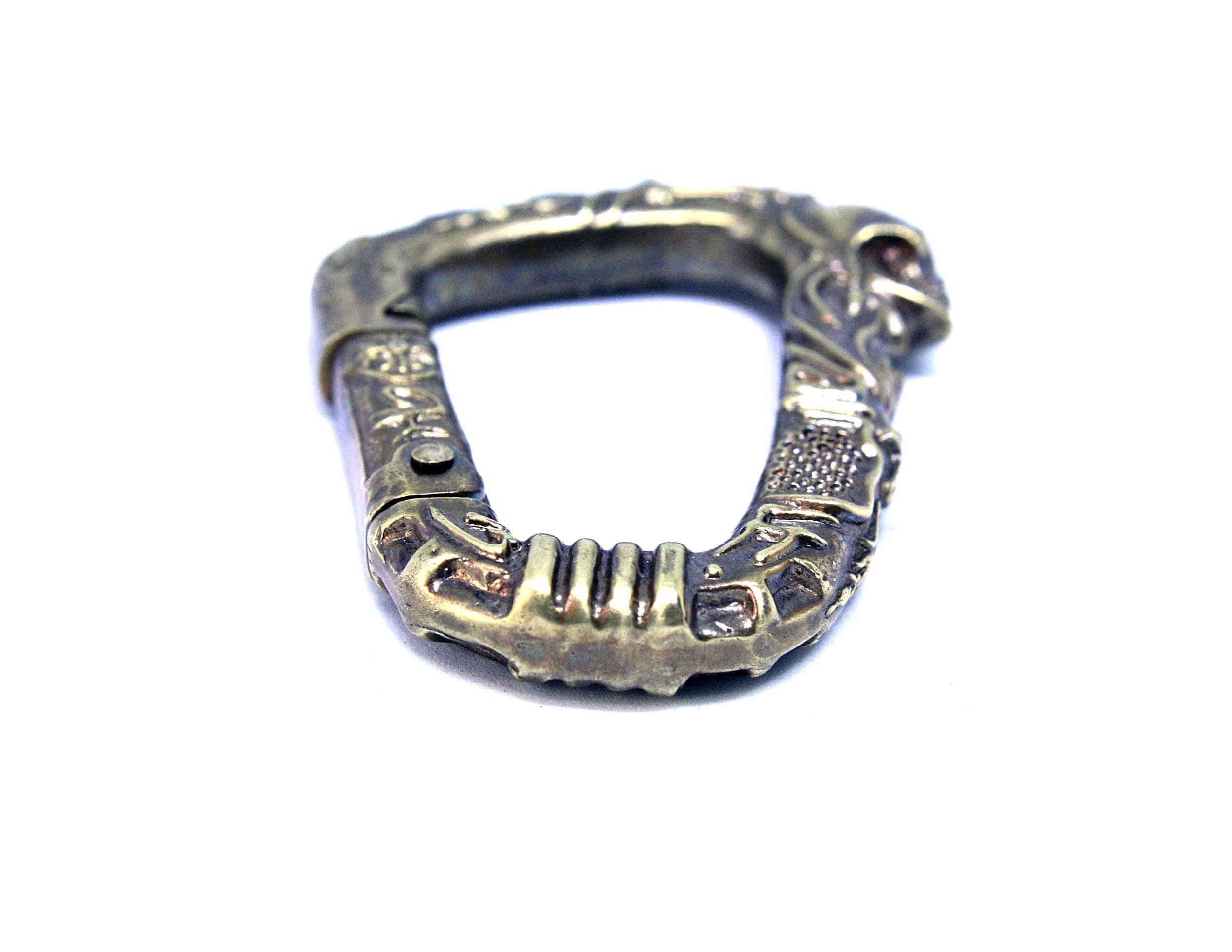 Carabiner Keychain brass Keychain Father's Day Gift | Etsy