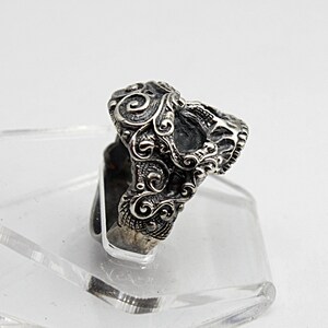 Silver Ring Sterling Silver Ring Skull Ring Heavy Metal Black - Etsy