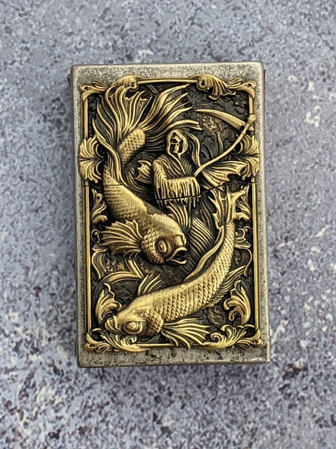 Brass Emblem for Lighter, Matchbox, Cigarette Case, Zodiac Sign Pisces ...