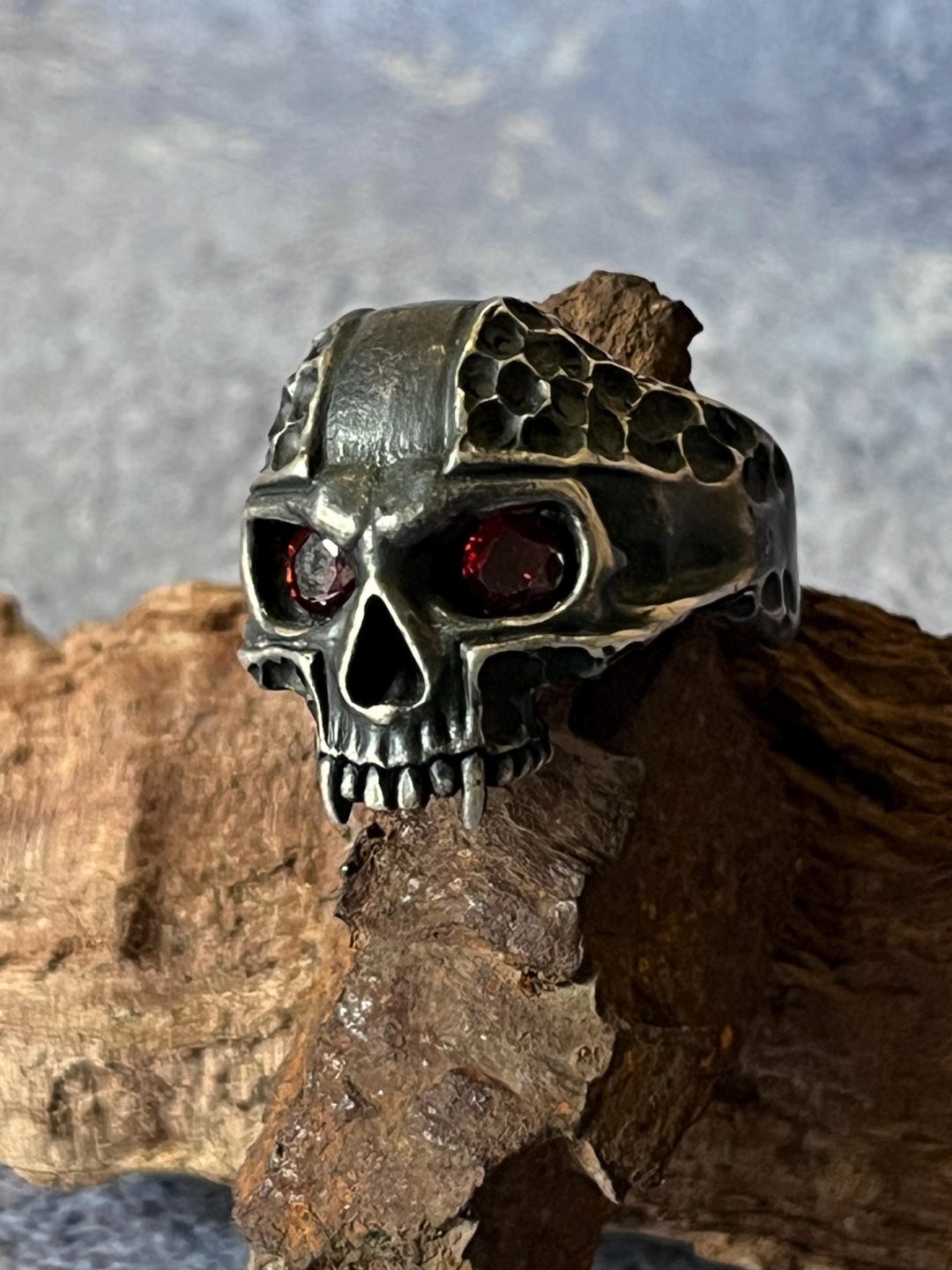 Silver Ring Sterling Silver Ring Skull Ring Heavy Metal Black Ring ...