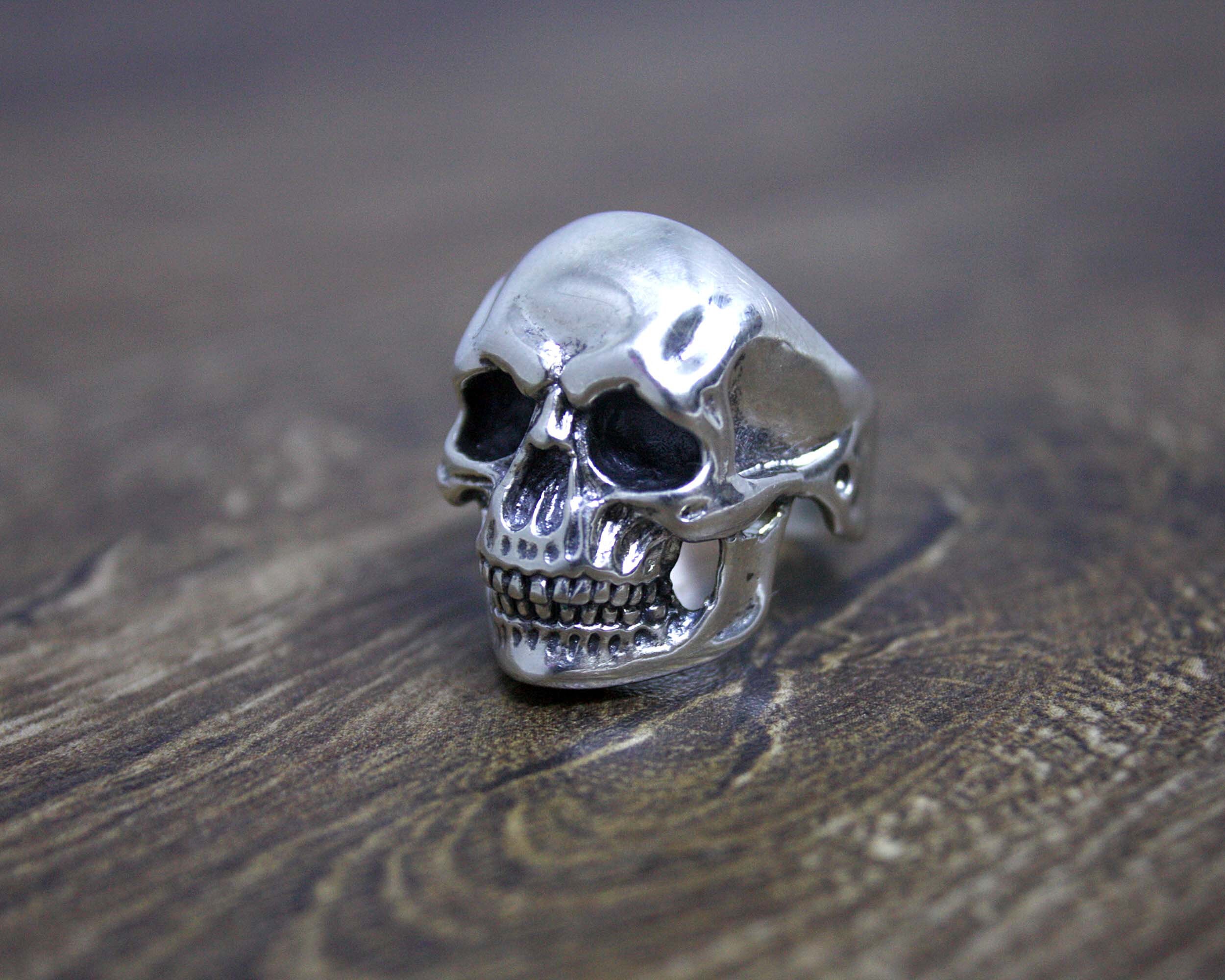 Silver Ring sterling silver ring skull ring heavy metal | Etsy