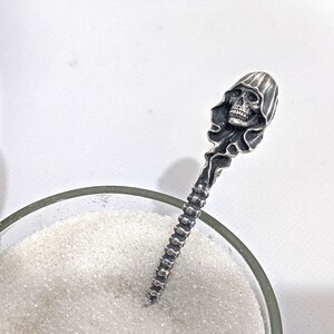 Silver Sugar Spoon Coffee Spoon Tablespoon Gothic Skeleton - Etsy