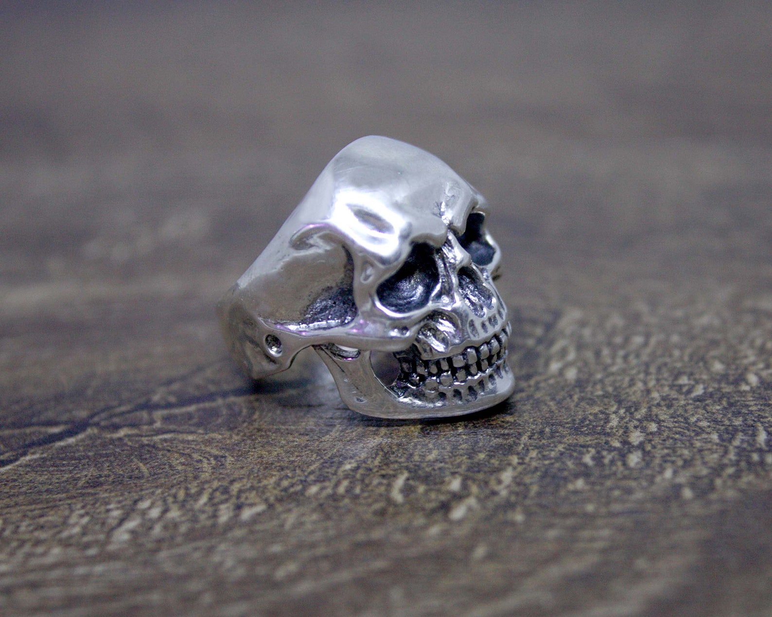 Silver Ring sterling silver ring skull ring heavy metal | Etsy