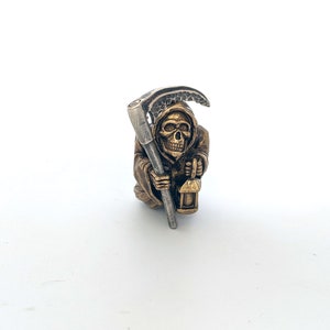 Grim Reaper Skull Beads Brass Bead Lanyard Bead Paracord Beads Keychain ...