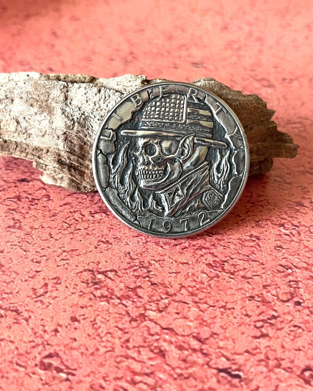 Unique Hobo Nickel Carving on Genuine US One Dollar Coin: A One-of-a ...