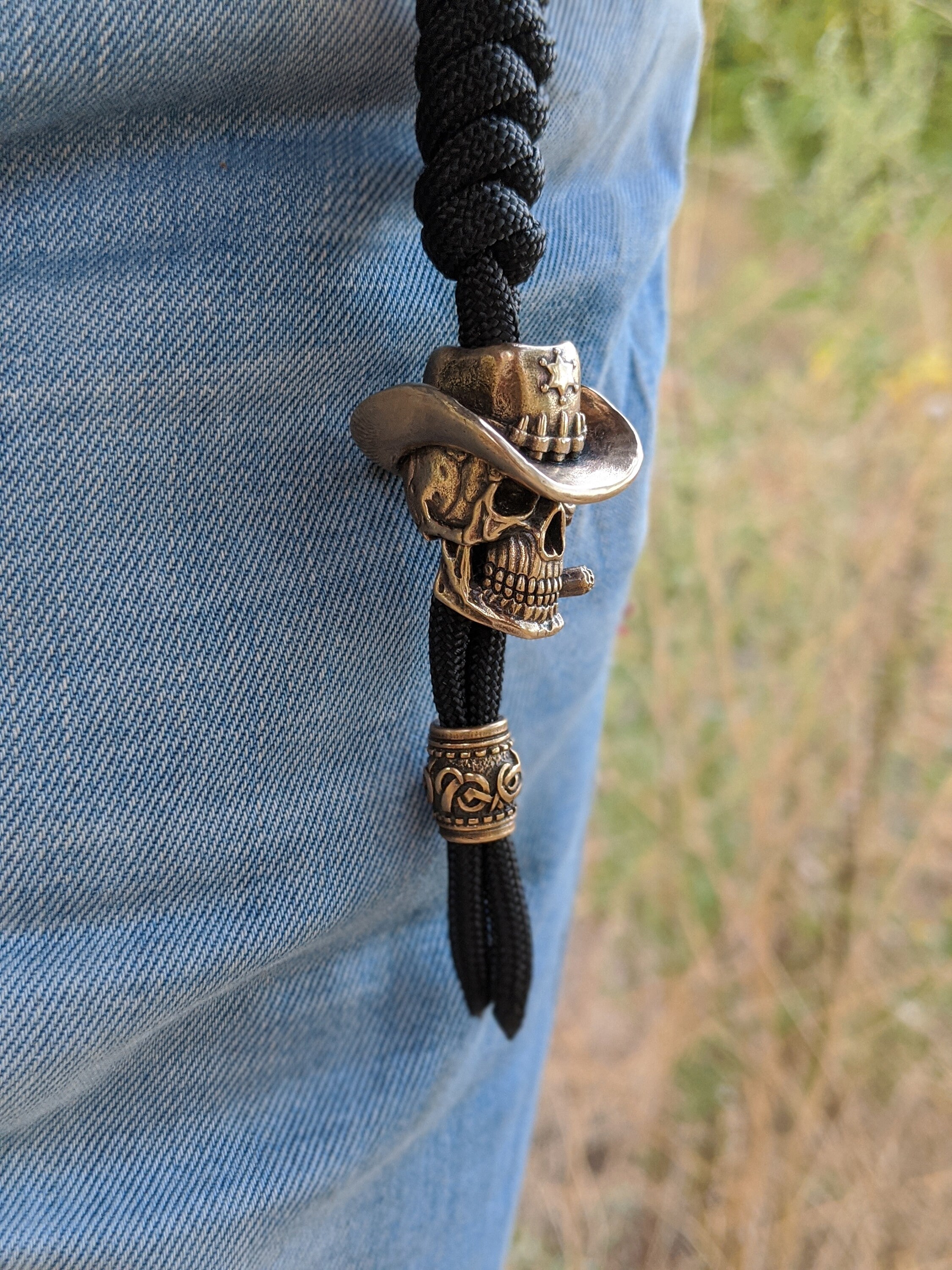 Skull Beads Brass Bead Lanyard Bead Paracord Beads Keychain Lanyard ...