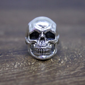 Silver Ring Sterling Silver Ring Skull Ring Heavy Metal Black Ring ...