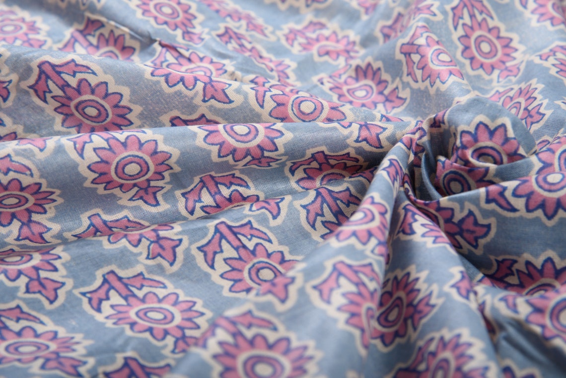 Pink Cotton Print Fabric Cotton Fabric Floral Fabric Fabric | Etsy