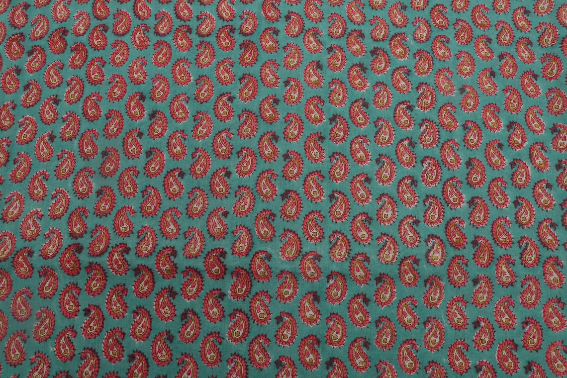 Small print Cotton fabric Hand Block Print Fabric of India | Etsy