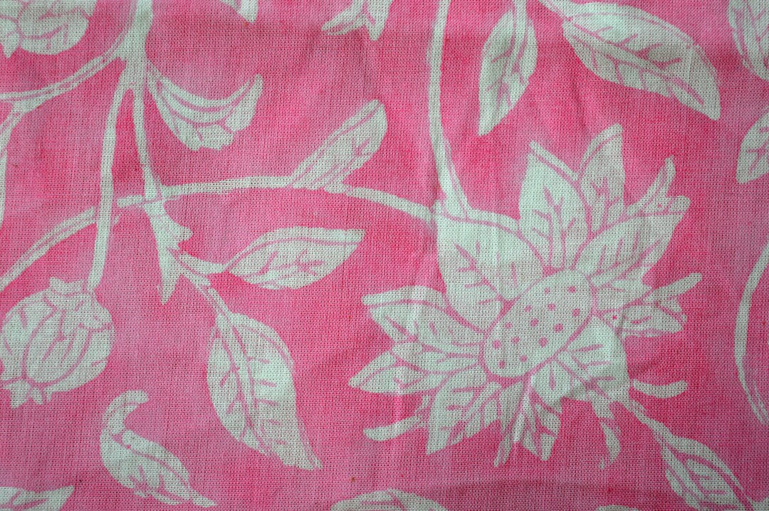 Soft Pink Beautiful Mughal Floral Indian Hand Block Print 100% Pure ...