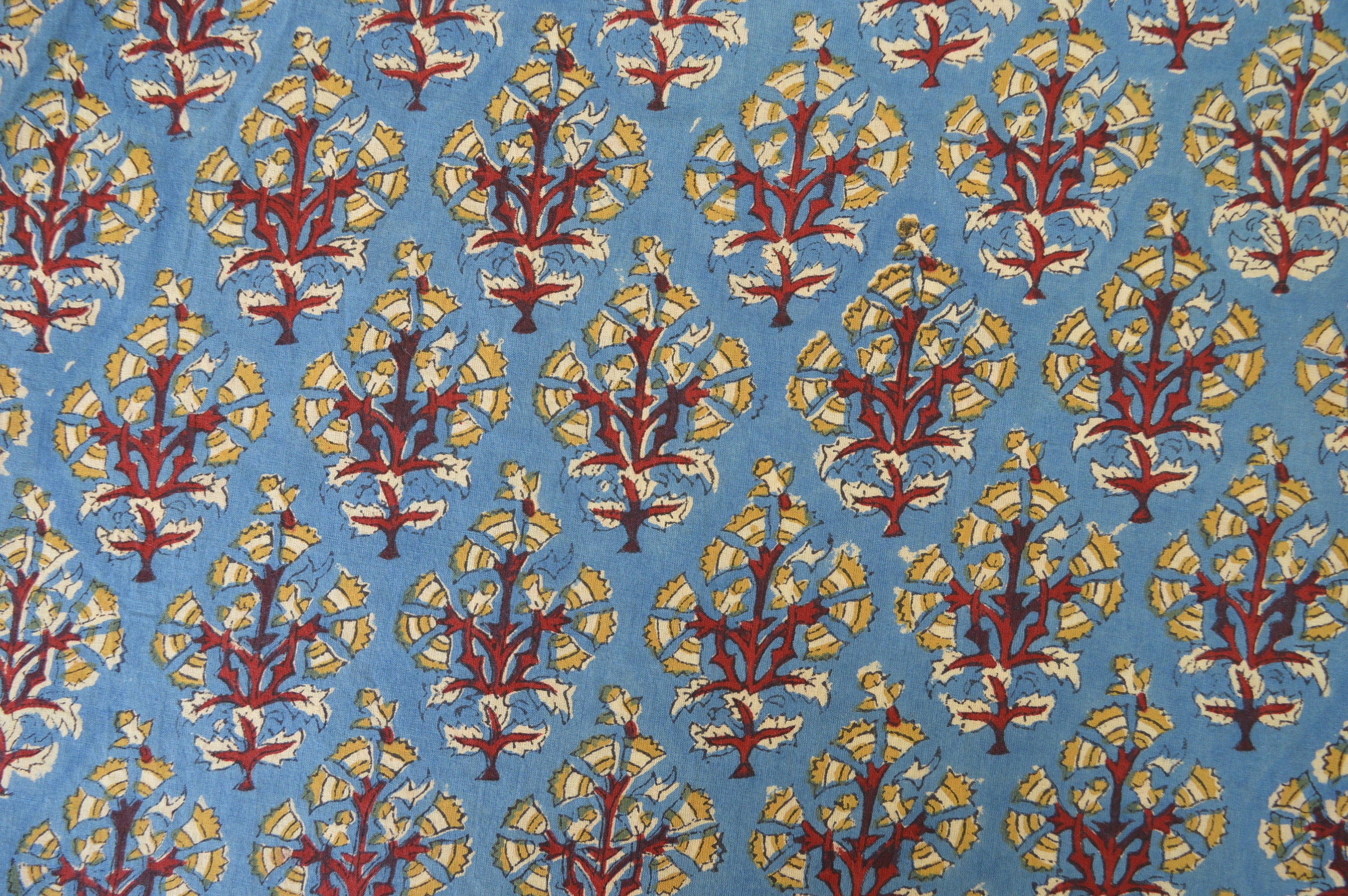 Sky Blue Block Print Fabric Hand Block Print Cotton Fabric | Etsy