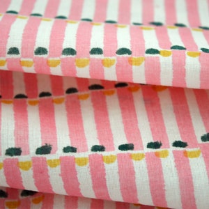 Fabric by the Yard, Pink Cotton India Block Print Fabric, India Fabric ...