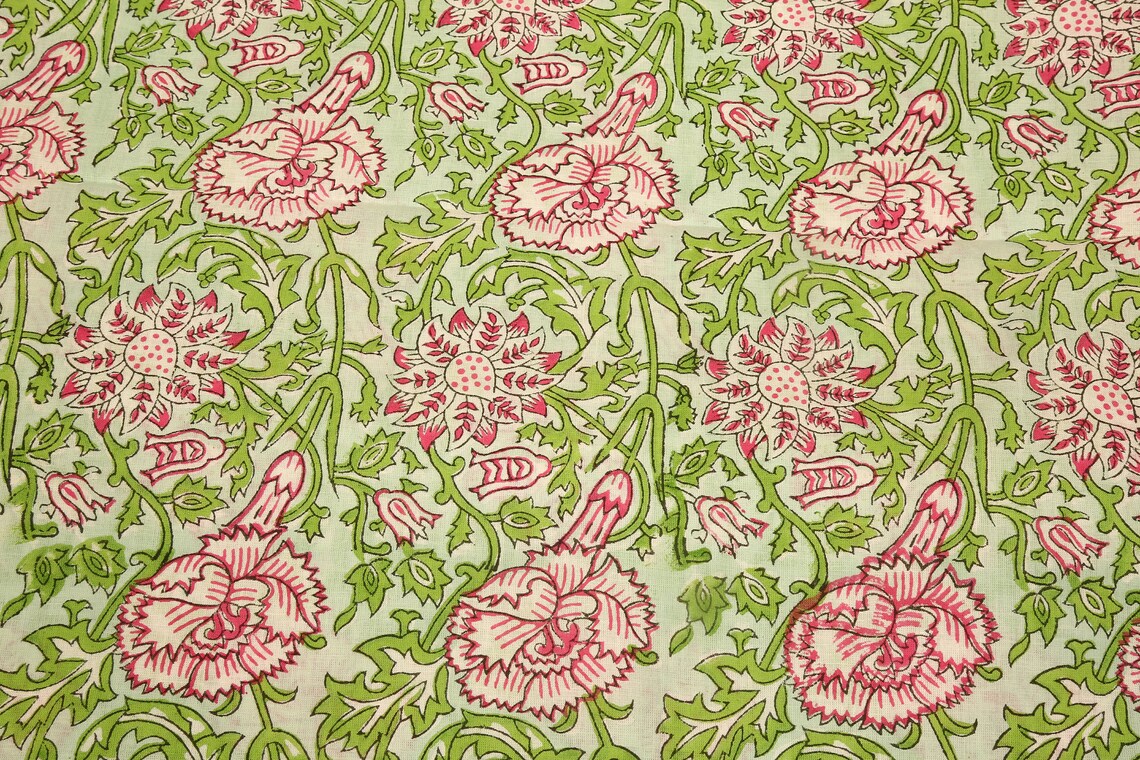 Block Print Fabric India Fabric Fabric by Yard Hand Block - Etsy