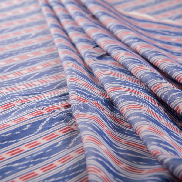 Blue and Red Ikat Fabric - Etsy
