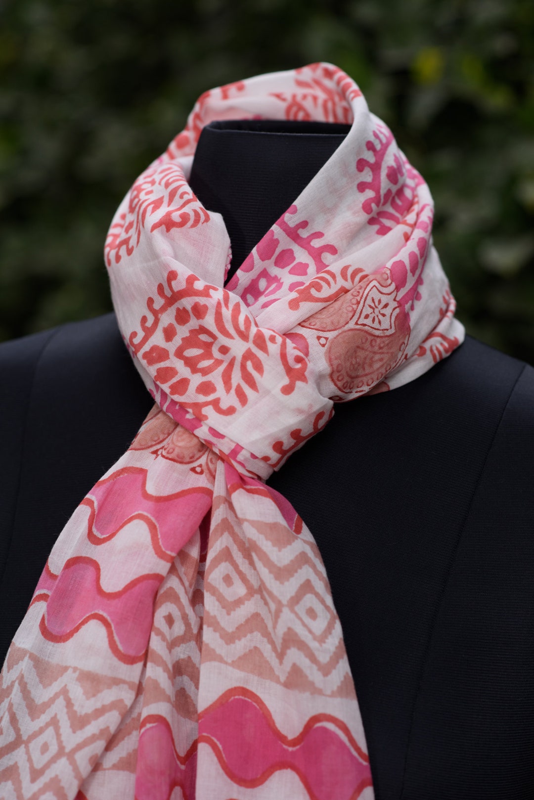 Cotton Scarf, Block Print Fabric, Scarf, India Fabric, Hand Block Print ...