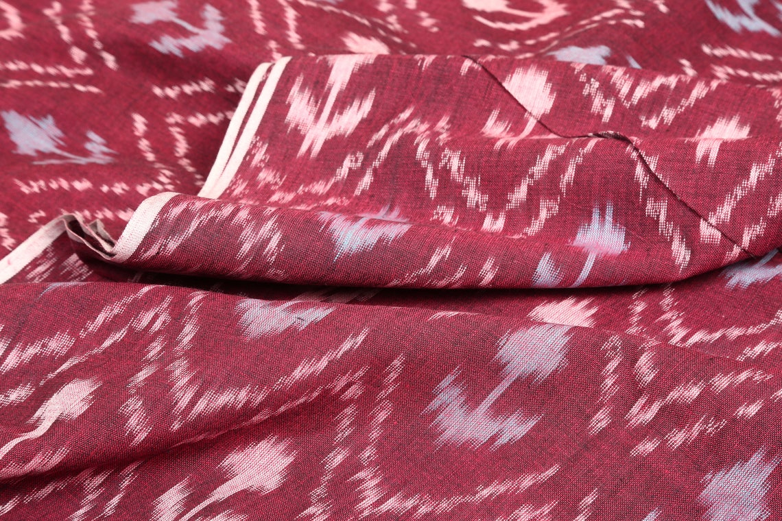 Handwoven Fabric Ikat Fabric Handloom Ikat Fabric Wine - Etsy
