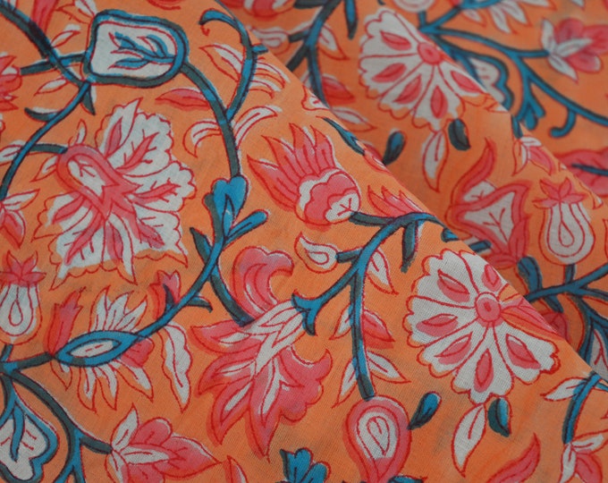 Mughal Print Soft Cotton Block Print Indian 100% Pure Cotton Cloth ...
