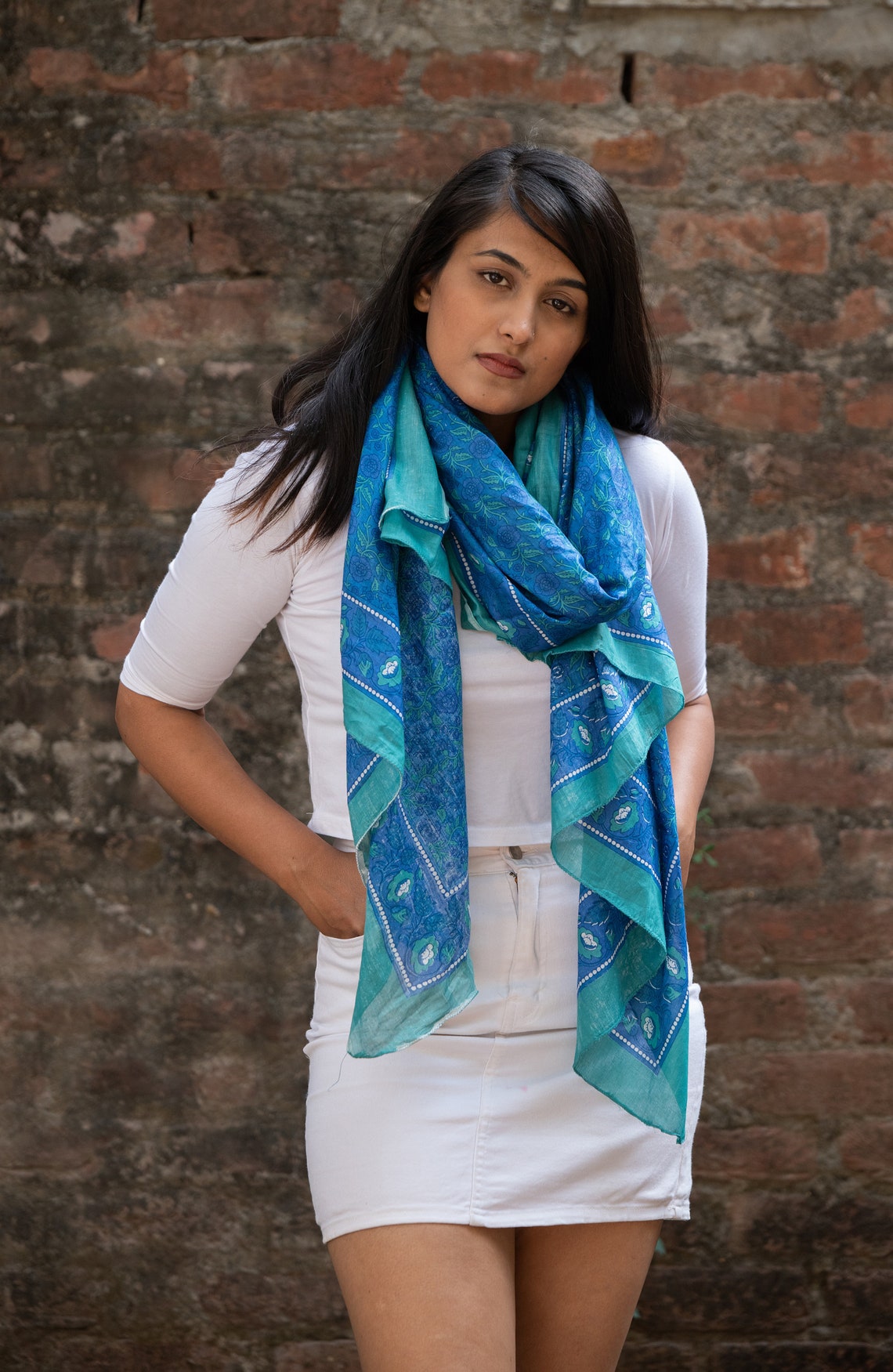 Cotton Scarf Block Print Fabric Scarf India Fabric Hand - Etsy