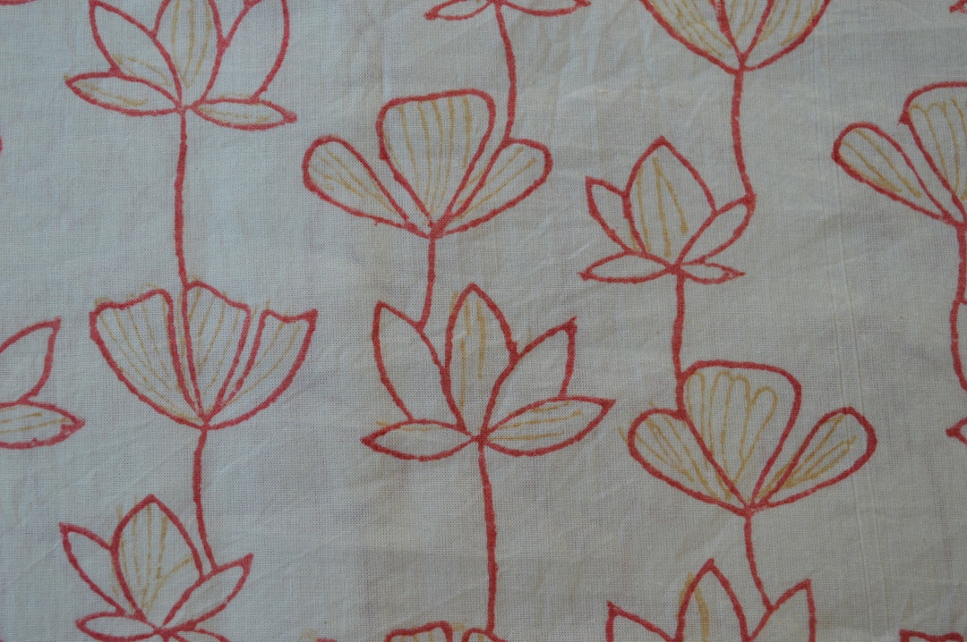 Block Print Flower Indian Printed Cloth, Hand Block, Fabric by the Yard ...