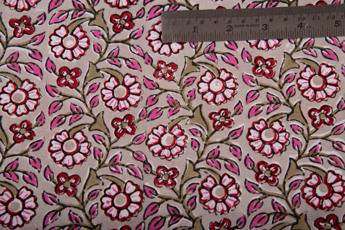 Beautiful Floral Block Print Fabric Hand Block Print India - Etsy
