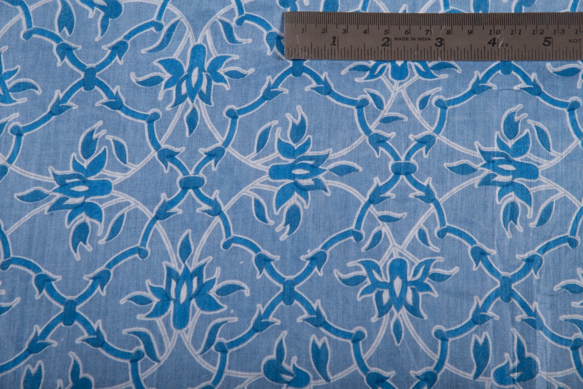 Ocean Blue Beautiful Soft Printed Fabric Cotton Print India - Etsy