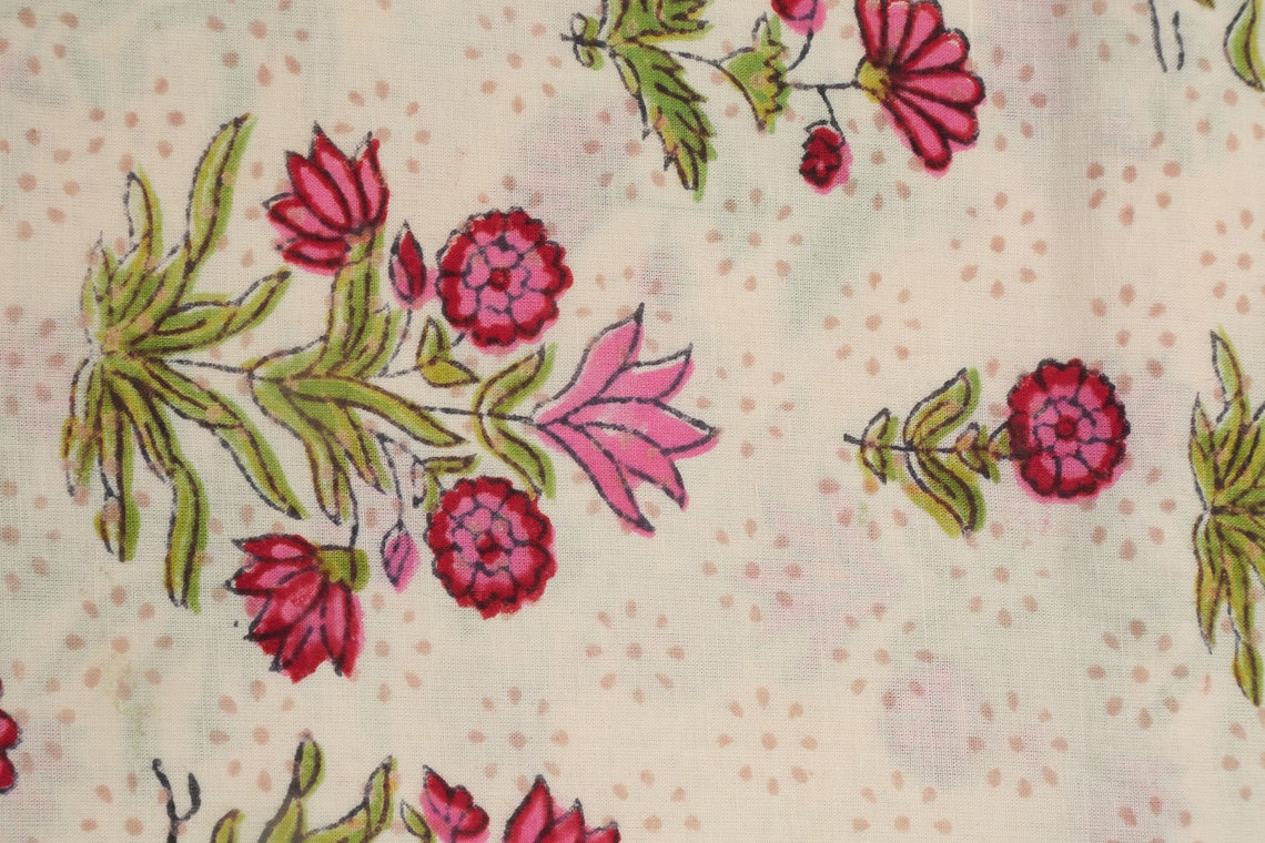 Mughal Cotton Fabric by Yard Block Print Fabric India - Etsy
