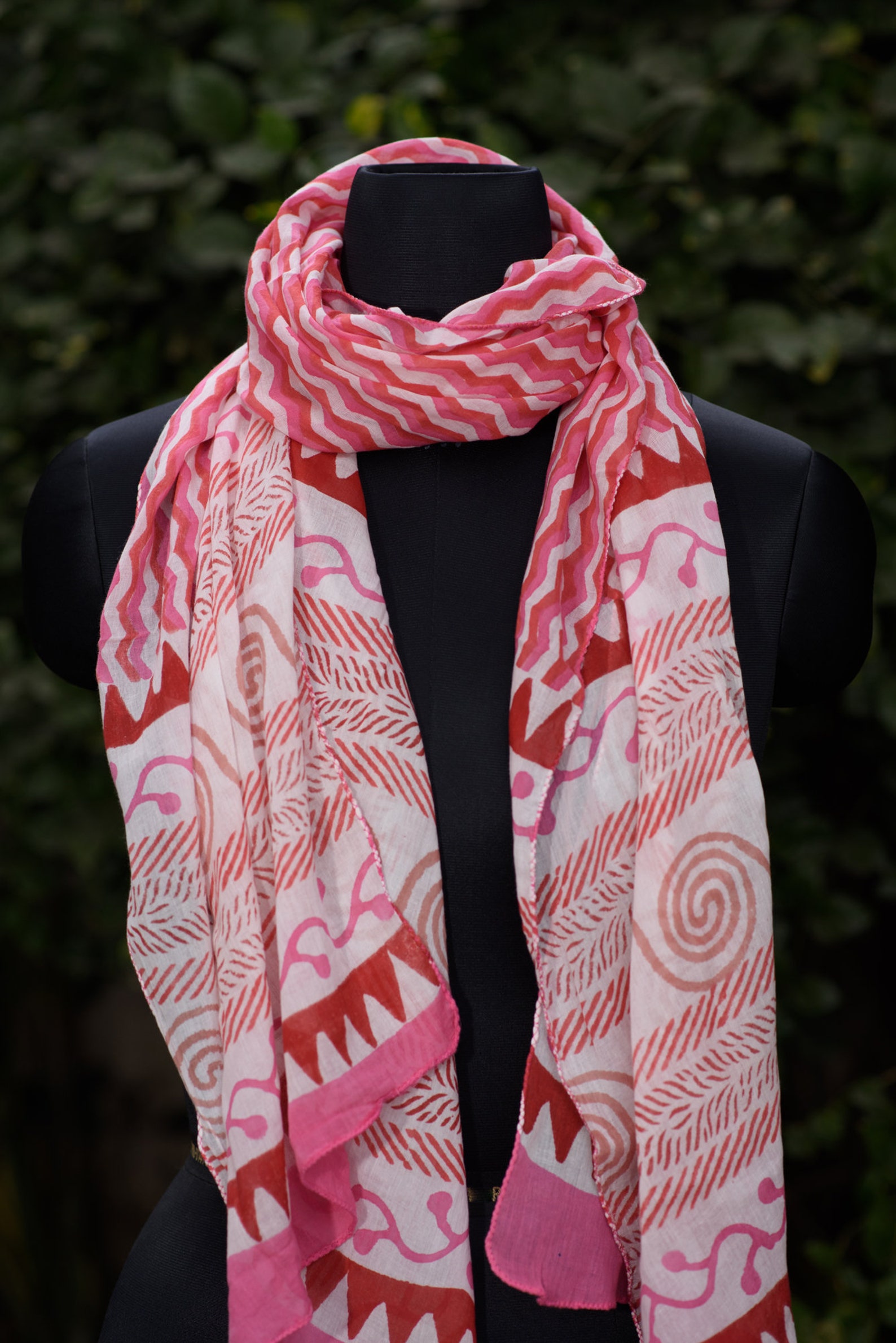 Cotton scarf block print fabric Scarf India fabric hand | Etsy