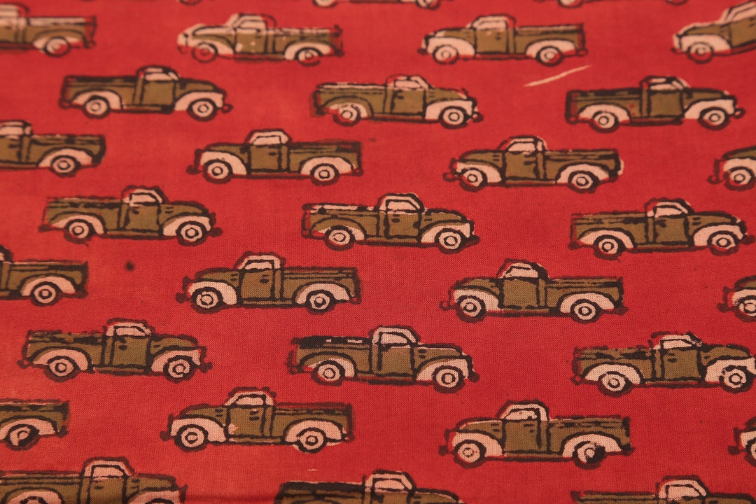 Car Print Fabric Block Print Fabric Indian Fabric Printed - Etsy
