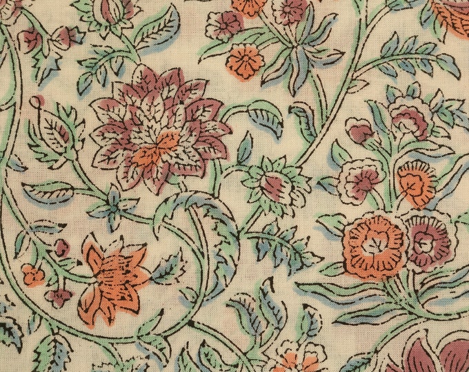 Beautiful Floral Print Fabric Block Print Fabric India - Etsy