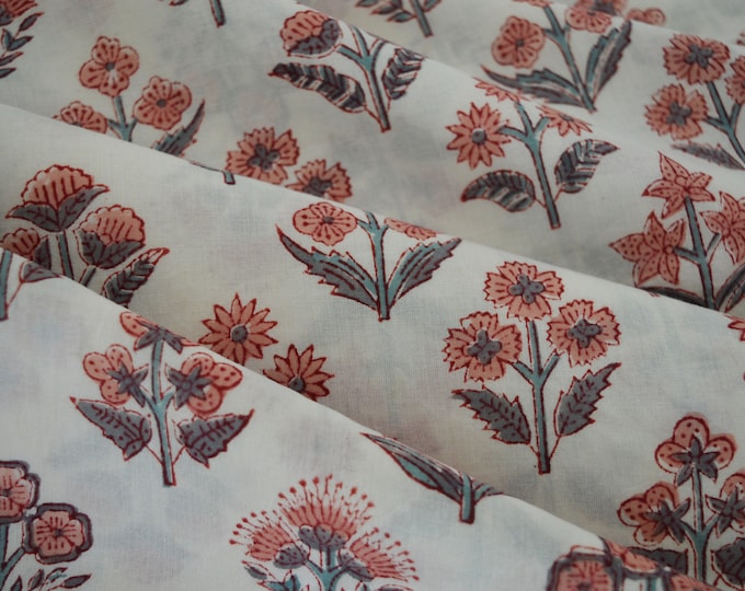 Indian Hand Block Printed Cotton Fabric by Yard - Vibrant, Sustainable ...
