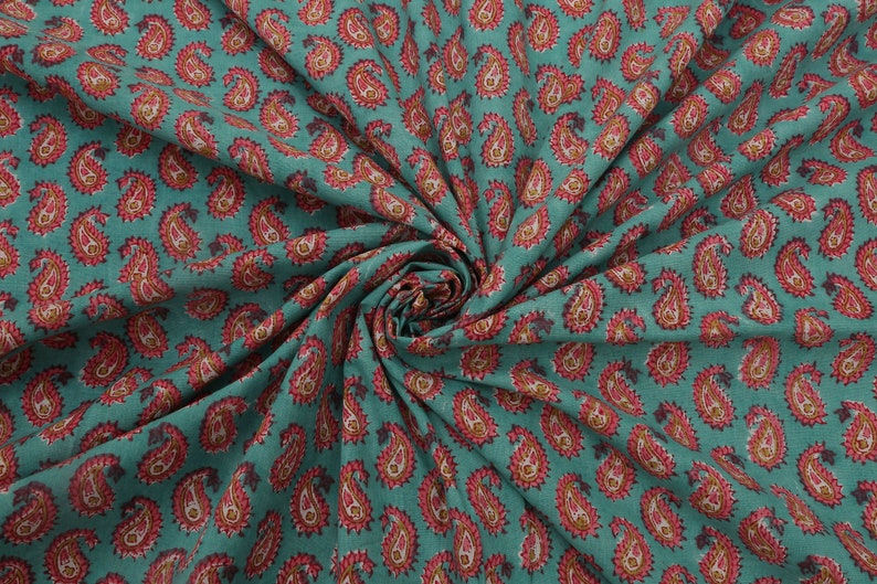 Small print Cotton fabric Hand Block Print Fabric of India | Etsy