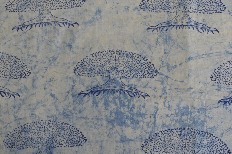 Indigo Fabric Indigo Dyed Block Printed Indiafabric | Etsy