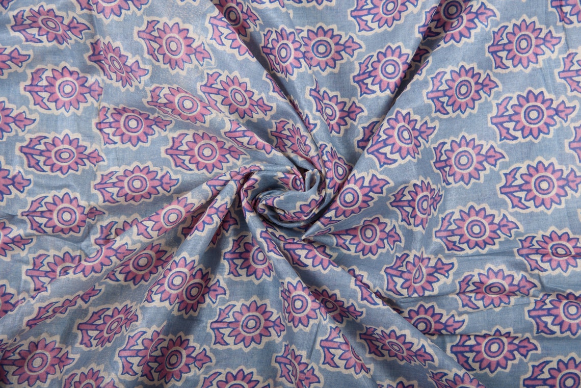 Pink Cotton Print Fabric Cotton Fabric Floral Fabric Fabric | Etsy