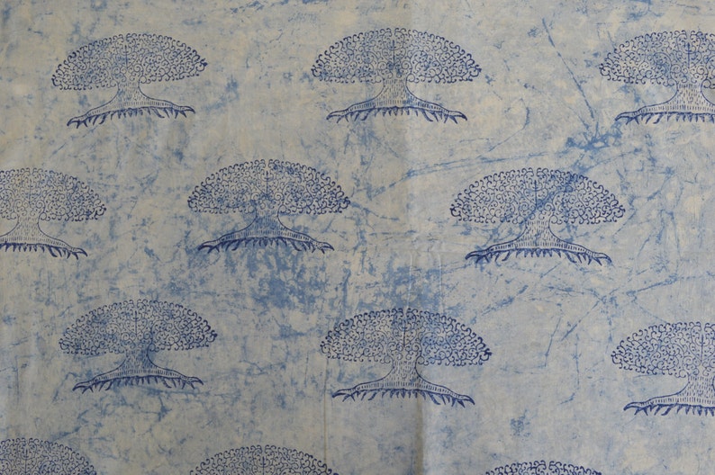 Indigo Fabric Indigo Dyed Block Printed Indiafabric | Etsy
