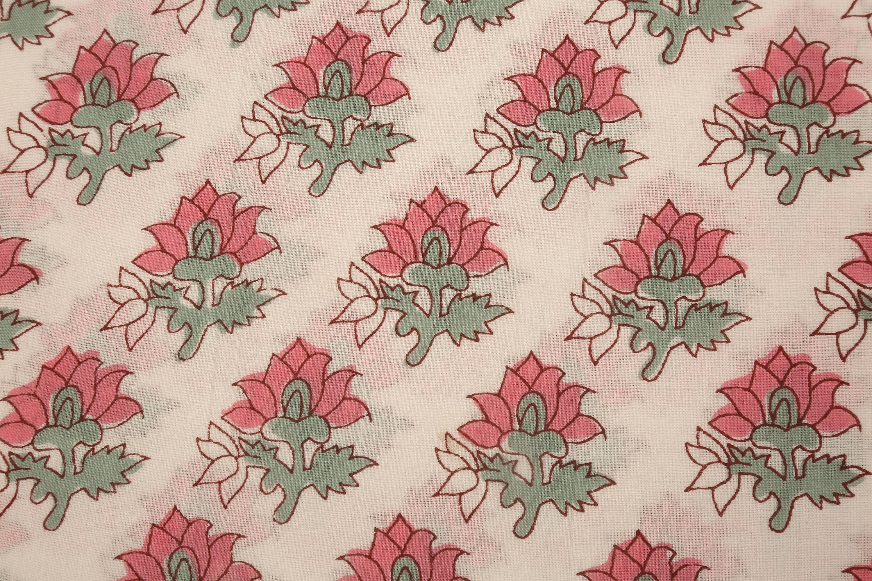 Beautiful floral Cotton dress Fabric by yard Screen Print | Etsy