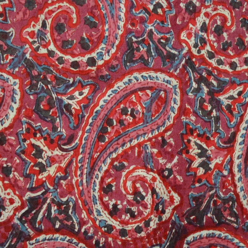 Paisley Block Print Fabric - Etsy UK